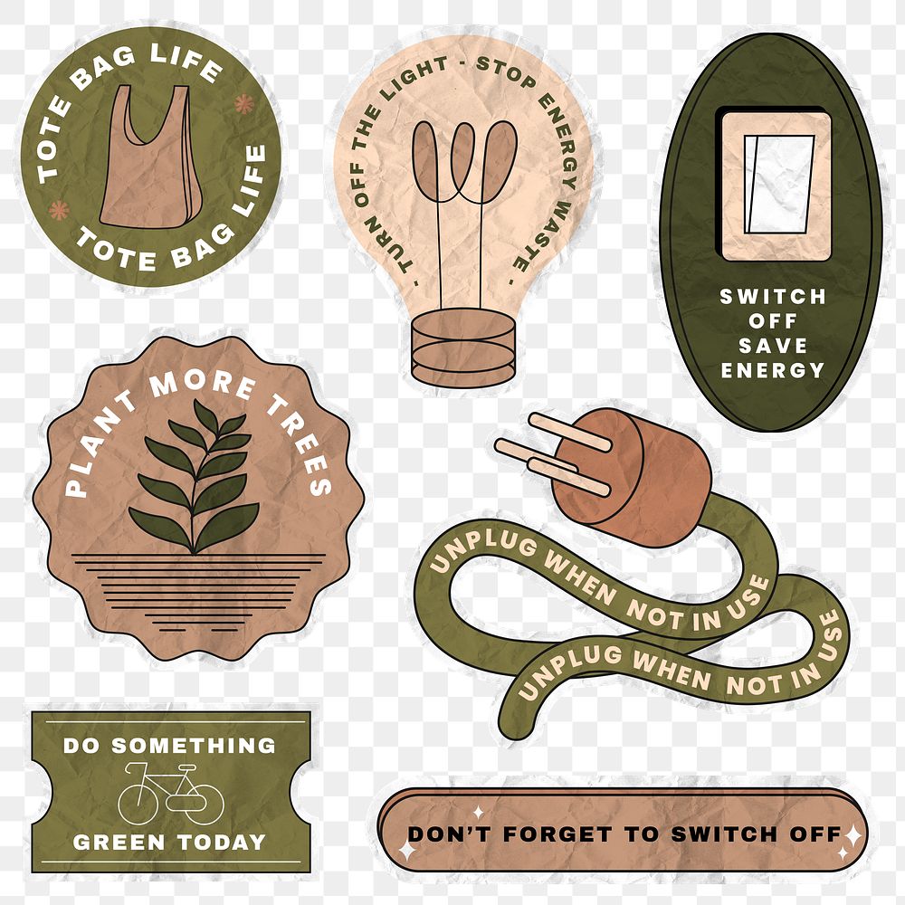 Png save environment sticker set | Premium PNG - rawpixel