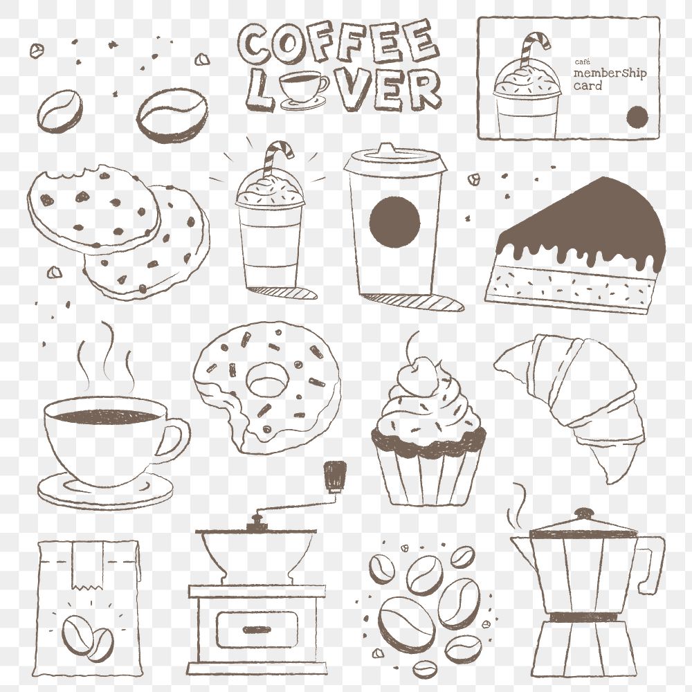 Cafe png sticker set, coffee | Premium PNG - rawpixel