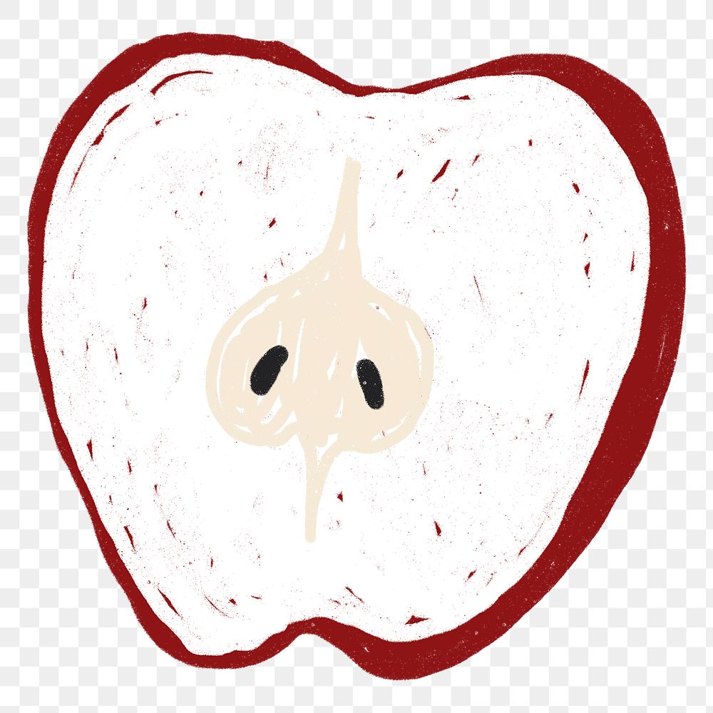 Apple PNG fruit doodle sticker | Premium PNG - rawpixel