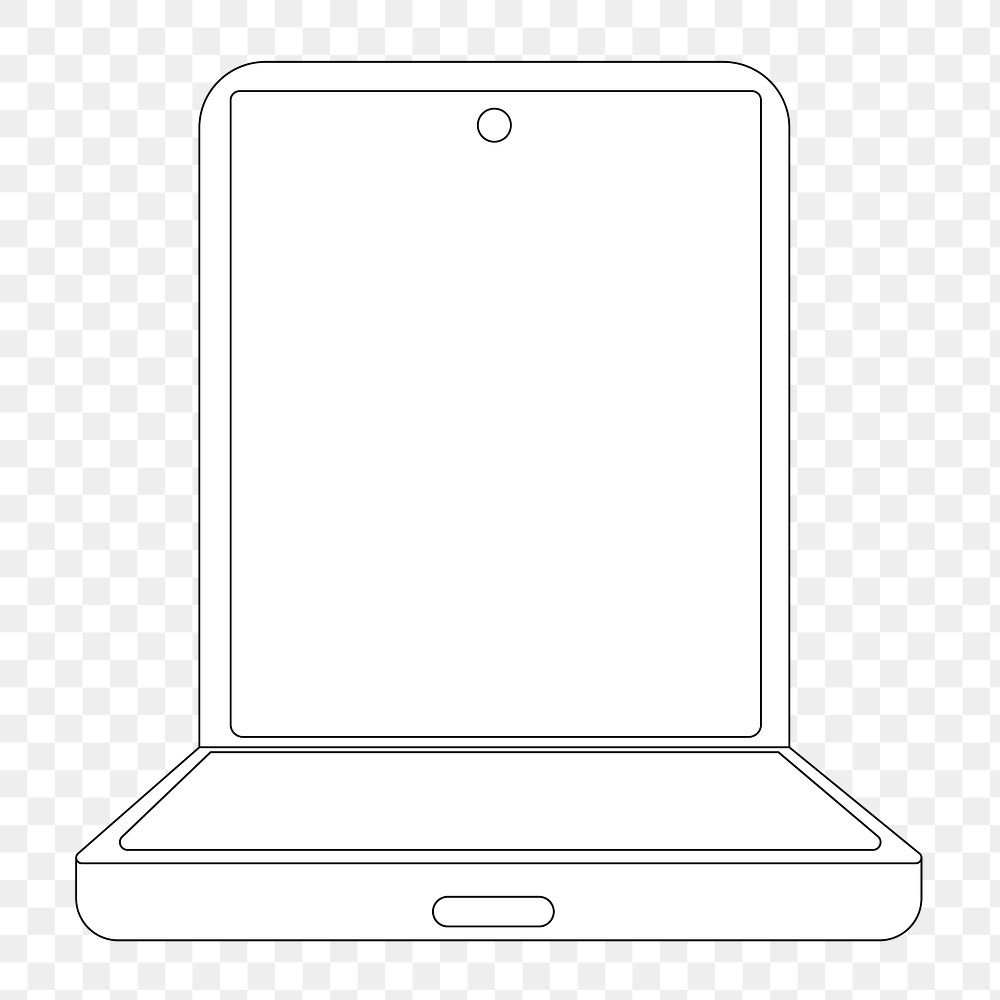 Foldable phone png outline sticker, | Free PNG Sticker - rawpixel