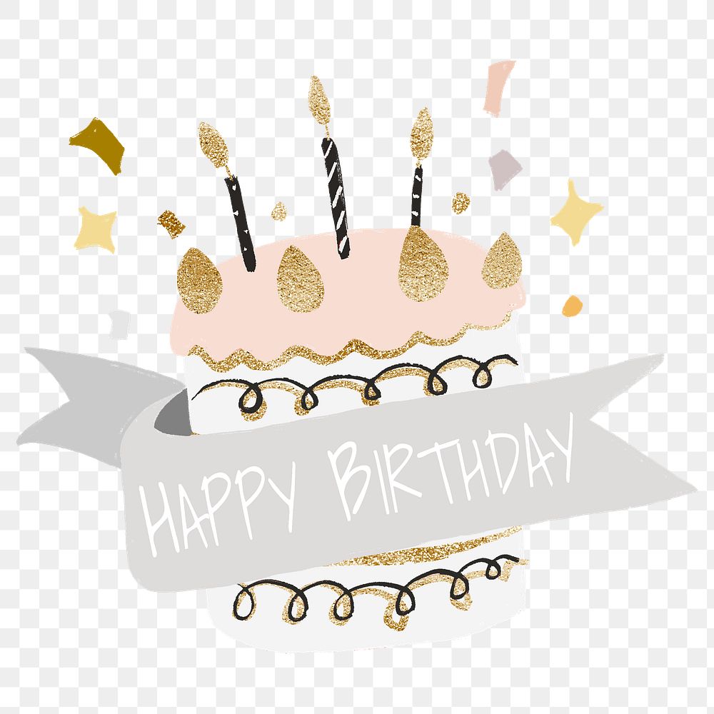 Birthday sticker png, cake with Happy | Premium PNG Sticker - rawpixel