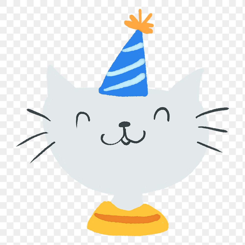 Cat PNG party sticker, cute | Premium PNG Sticker - rawpixel