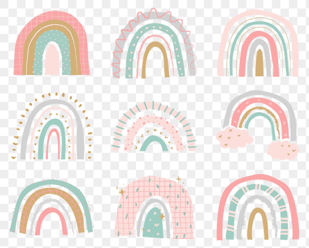 Rainbow PNG sticker in cute | Premium PNG - rawpixel