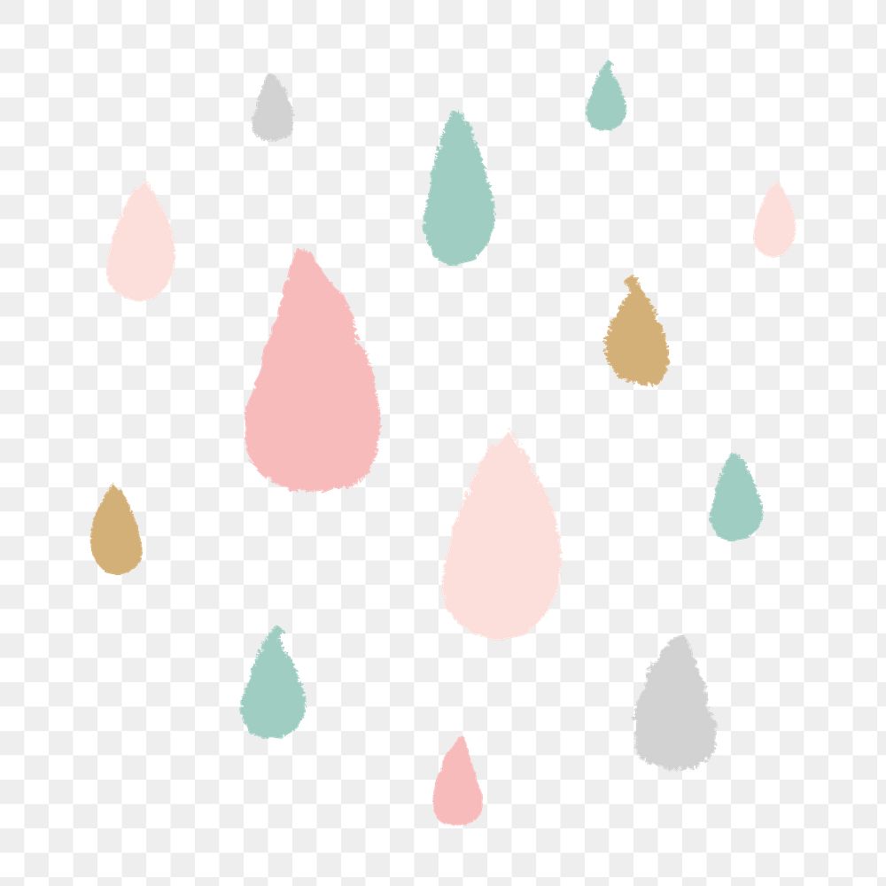 Rain PNG sticker in cute | Premium PNG Sticker - rawpixel