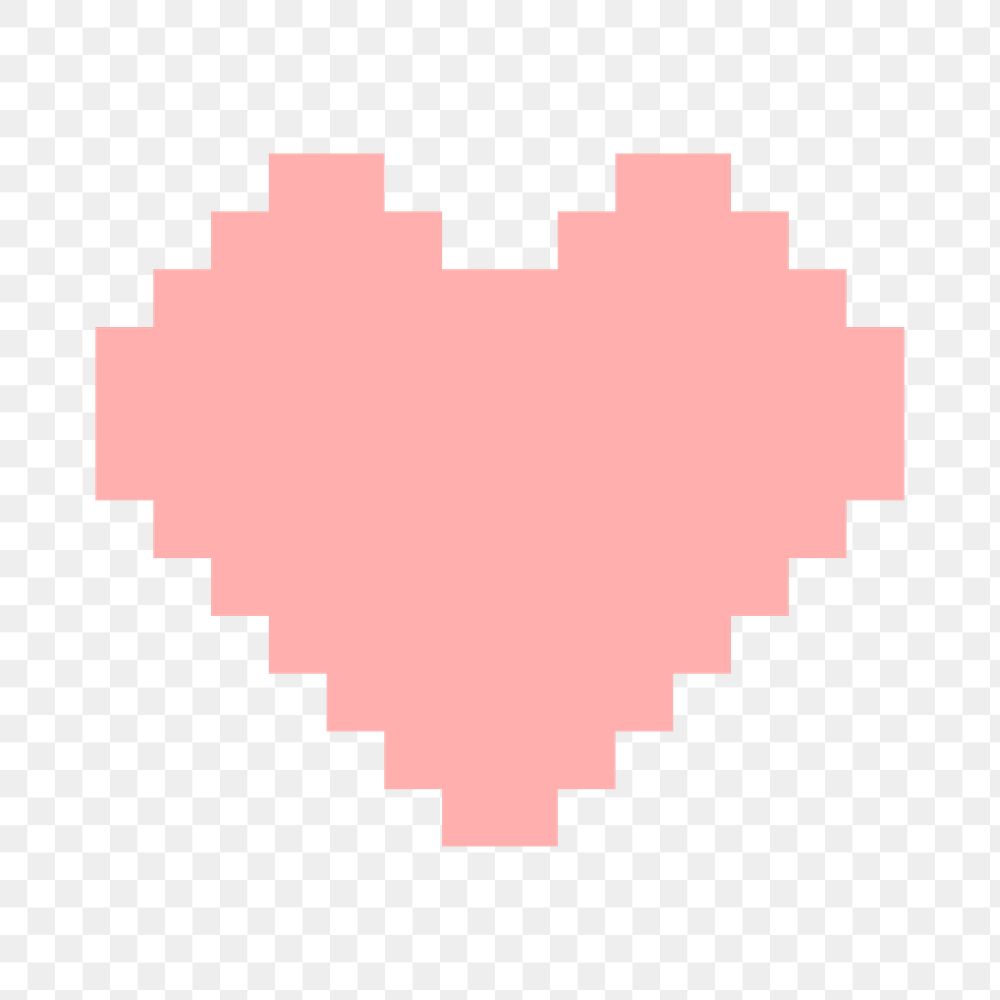Pixelated heart PNG sticker, pink | Free Icons Sticker - rawpixel