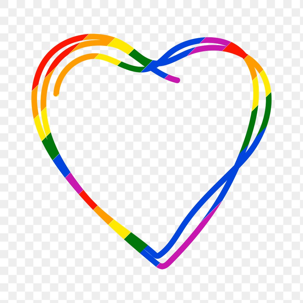LGBT heart PNG clipart, rainbow | Free Icons - rawpixel