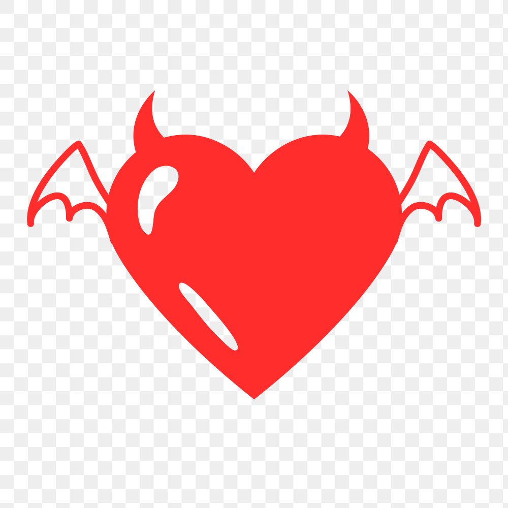 Devil heart PNG sticker, red | Free Icons Sticker - rawpixel