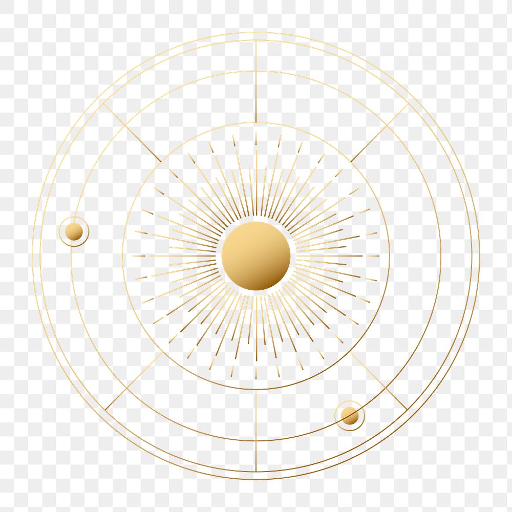 Celestial art png sticker, gold | Free PNG Sticker - rawpixel