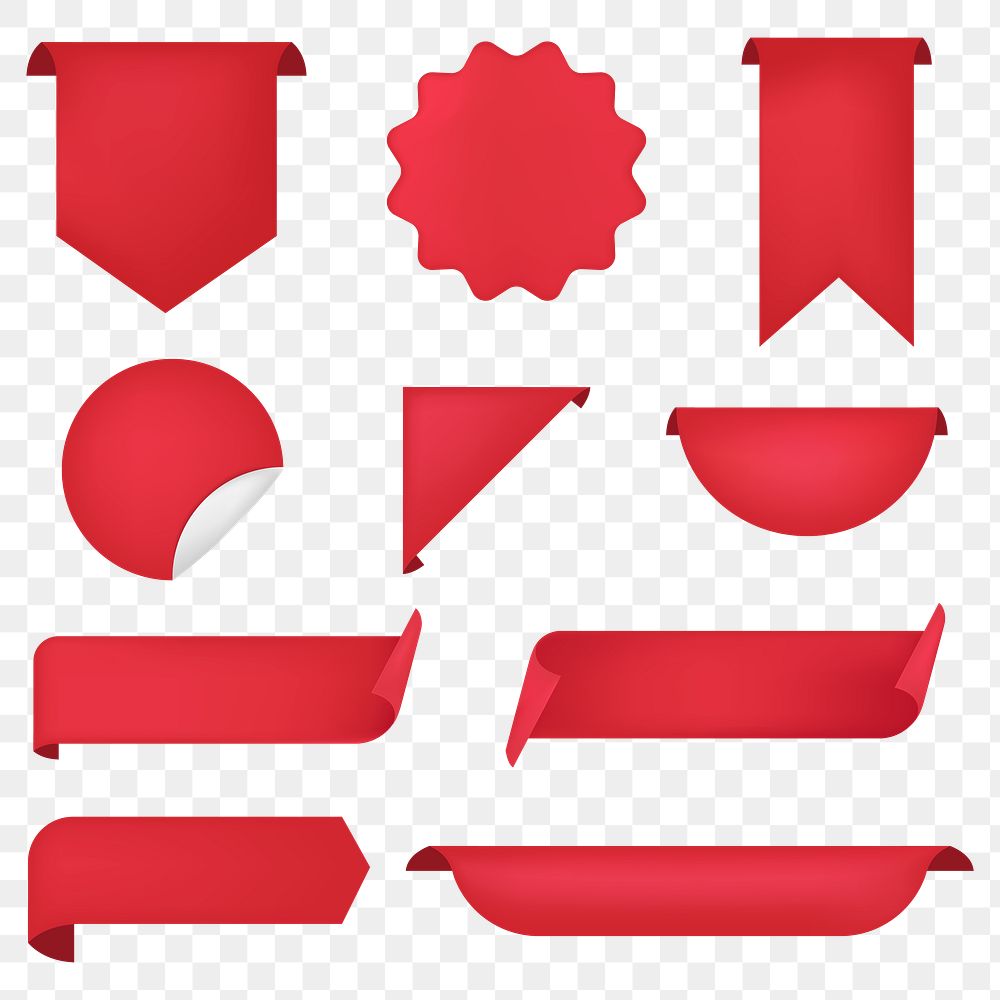 Banner png stickers, red transparent | Premium PNG - rawpixel