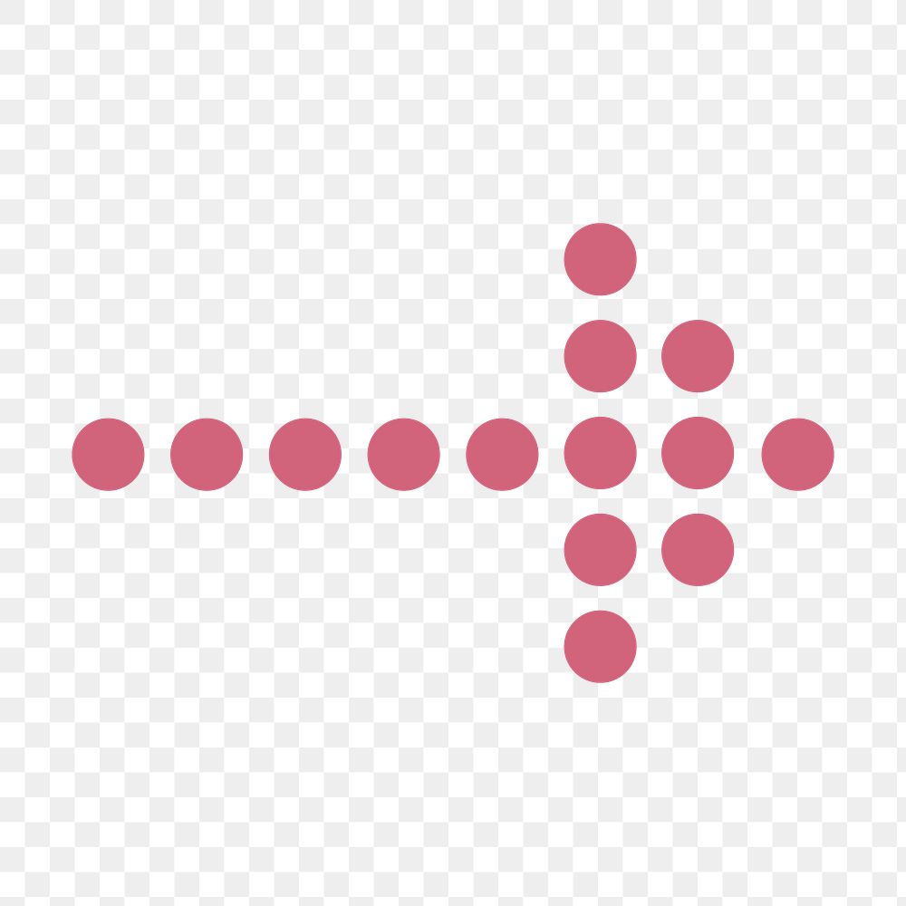 Dotted arrow png icon, pink | Free Icons Sticker - rawpixel