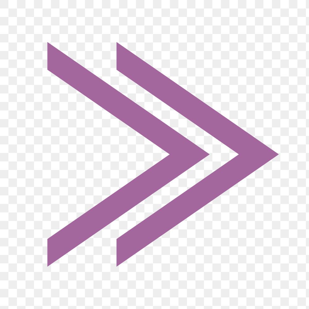 Double arrow png icon, purple | Premium Icons Sticker - rawpixel