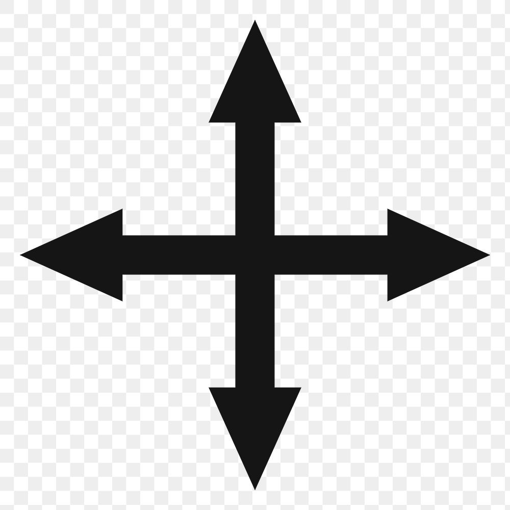 Arrow png sticker, four-way intersection | Free PNG Sticker - rawpixel