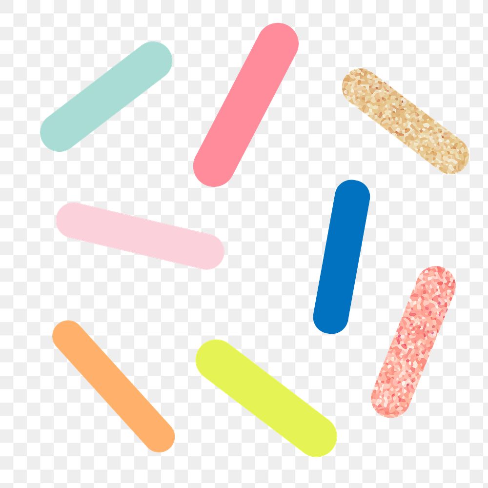 Colorful sprinkles png collage element, | Free PNG - rawpixel