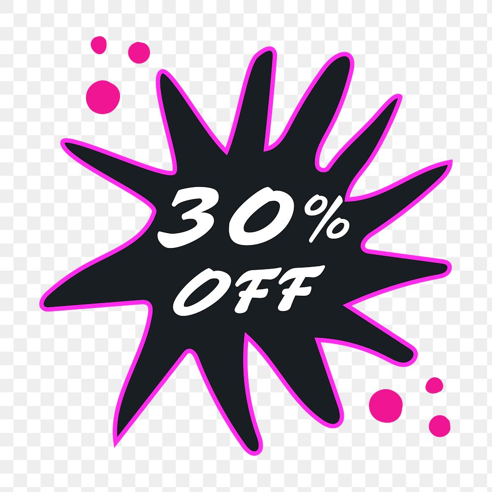 30% off png badge sticker, | Free PNG Sticker - rawpixel