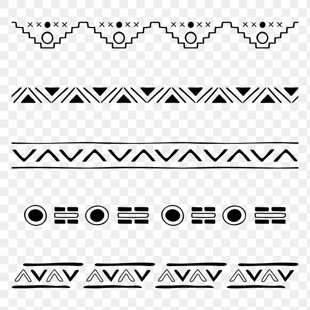 Tribal border png, doodle sticker, | Premium PNG - rawpixel