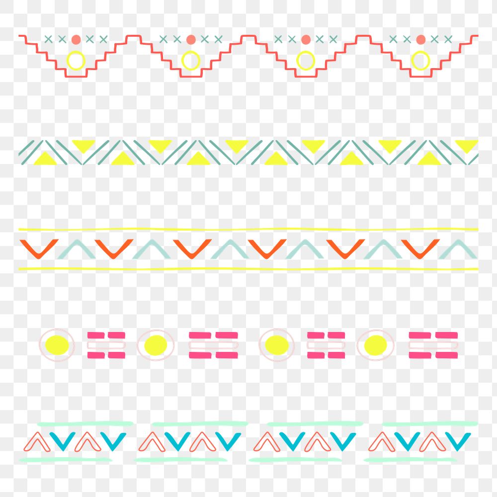 Ethnic shape border png, doodle | Premium PNG - rawpixel