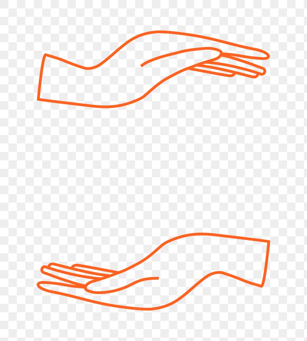 Two hands png sticker, minimal | Free PNG Sticker - rawpixel