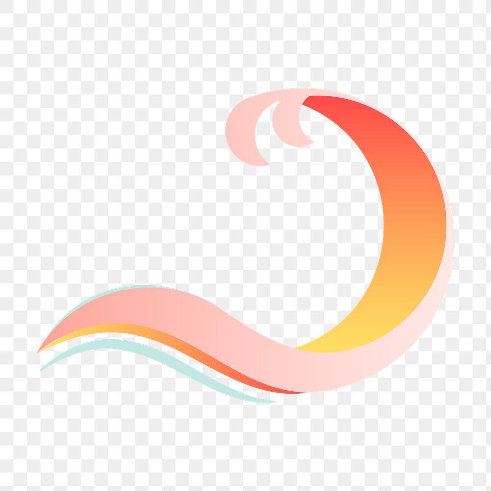 Ocean wave png logo element, | Free PNG Sticker - rawpixel