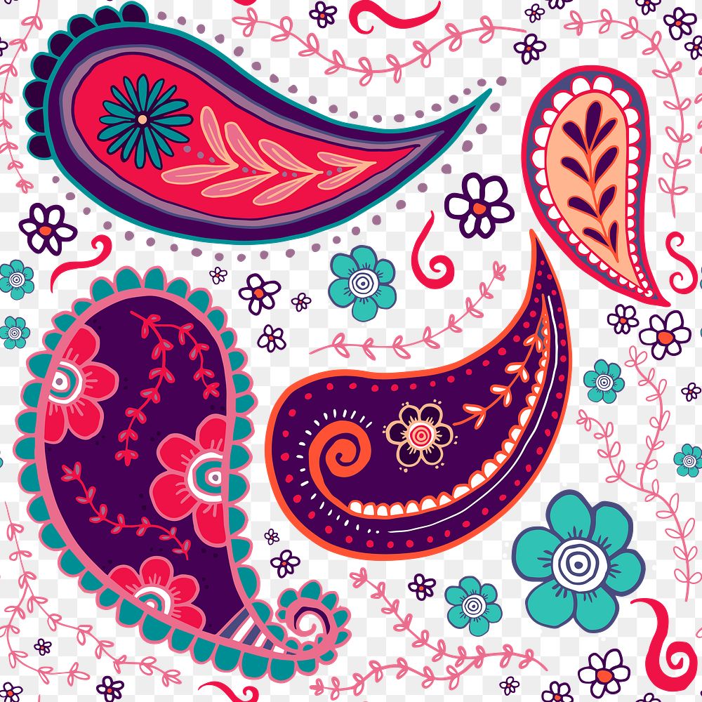 Pink paisley pattern background png, | Free PNG - rawpixel