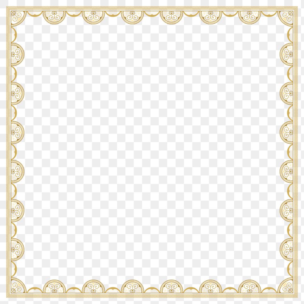 Lace frame png transparent, gold | Free PNG - rawpixel