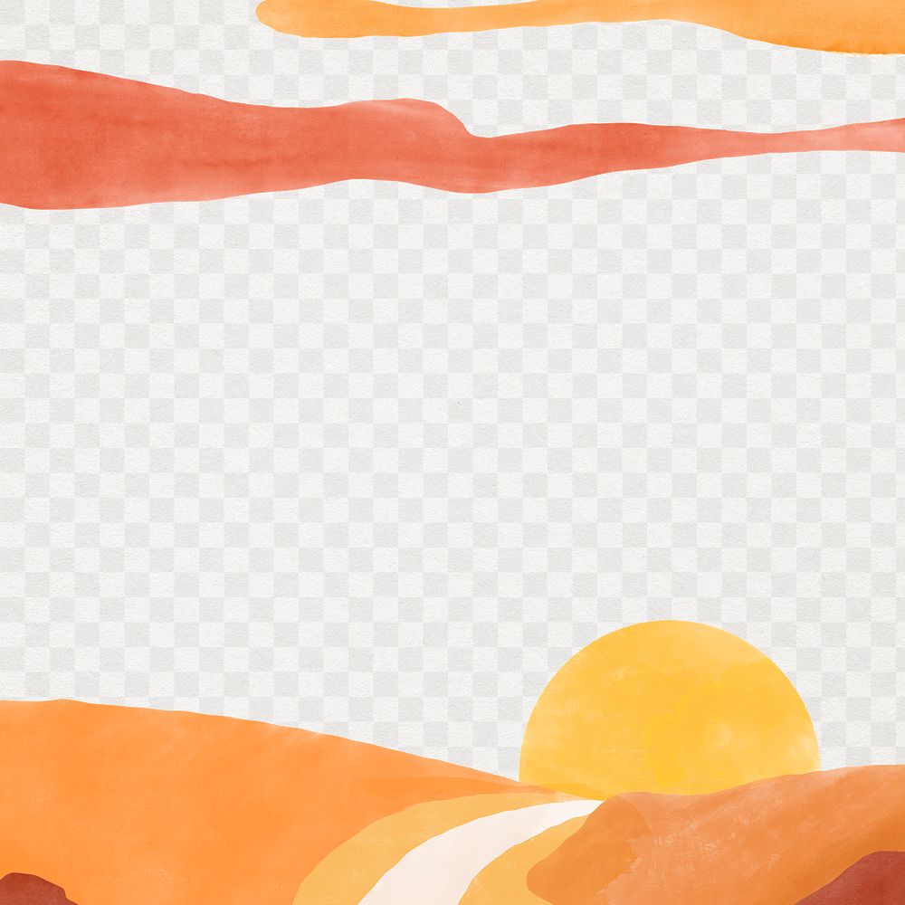 Summer png border frame, sunset | Free PNG - rawpixel
