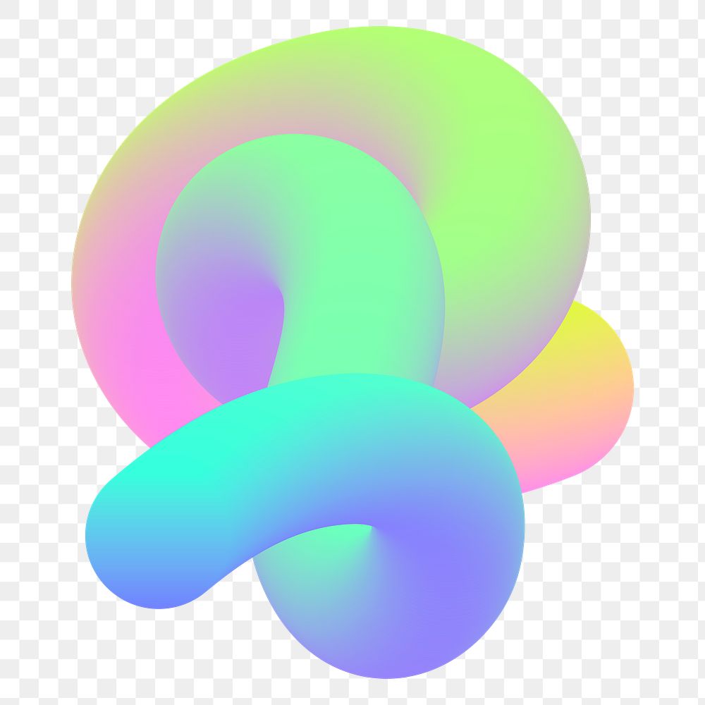 Abstract 3D png fluid shape, | Premium PNG Sticker - rawpixel