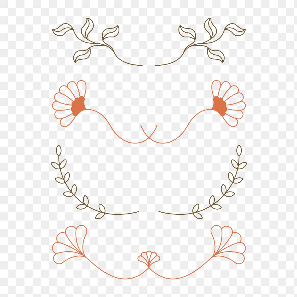 Botanical dividers png collage stickers, | Premium PNG - rawpixel