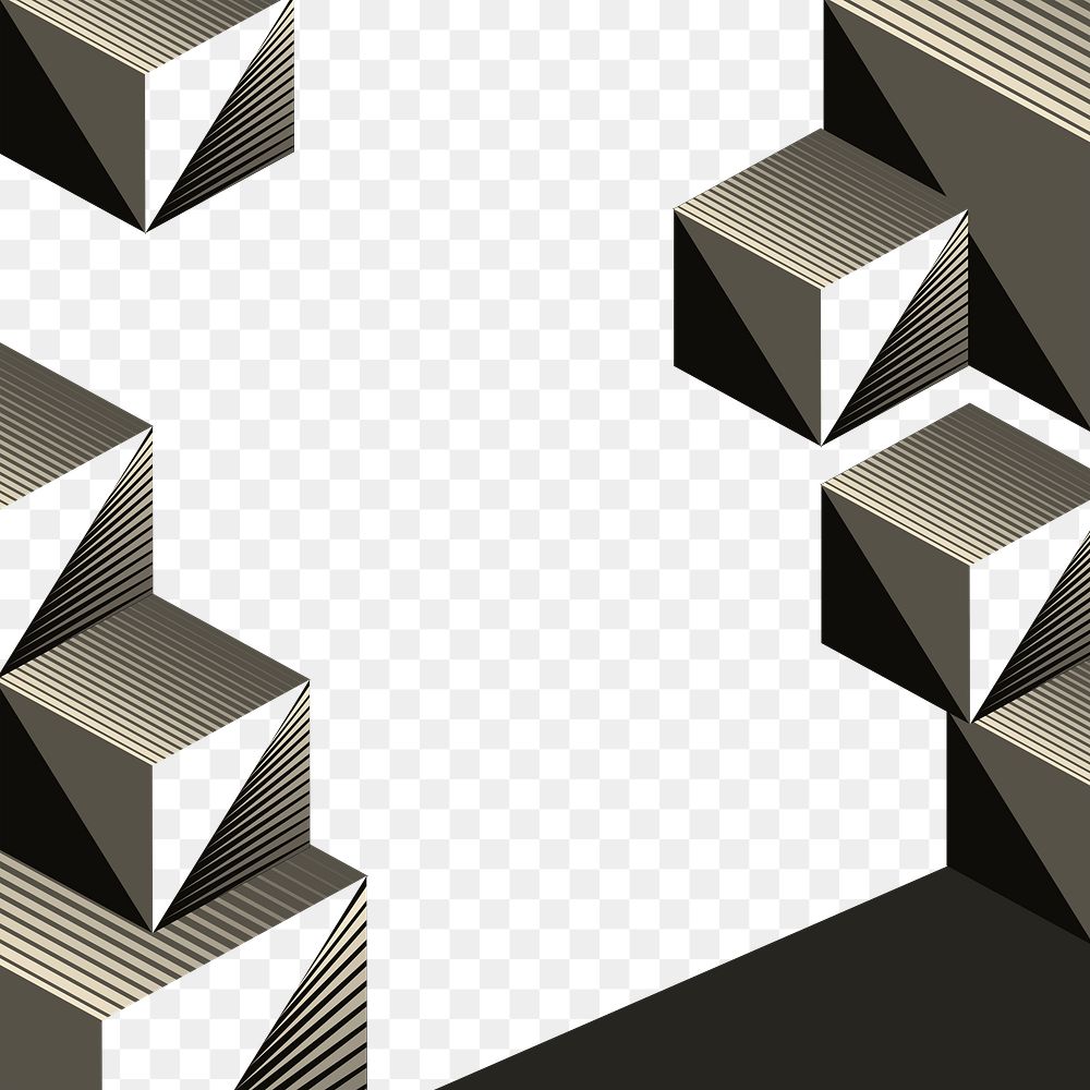 Cubic border png frame, geometric | PNG - rawpixel