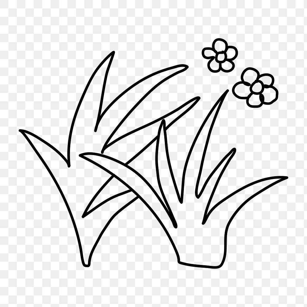 Doodle grass png line art, | Free PNG Sticker - rawpixel