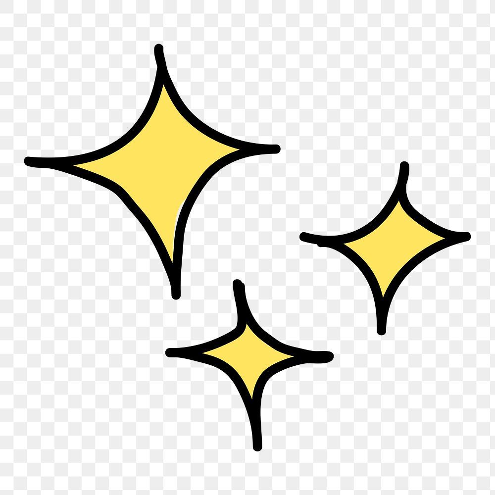 Yellow twinkle png doodle design | Free PNG Sticker - rawpixel