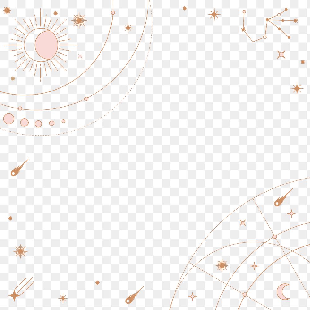 Modern celestial png frame, pastel | PNG - rawpixel