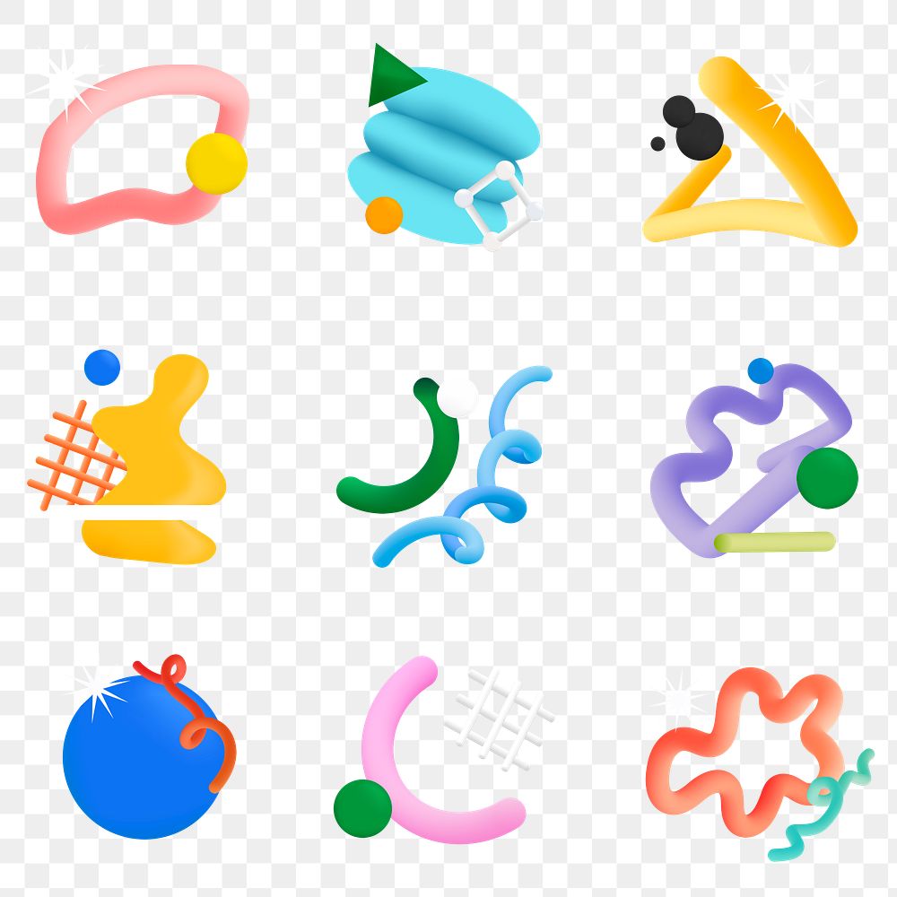 3D render shape png, abstract | Premium PNG - rawpixel