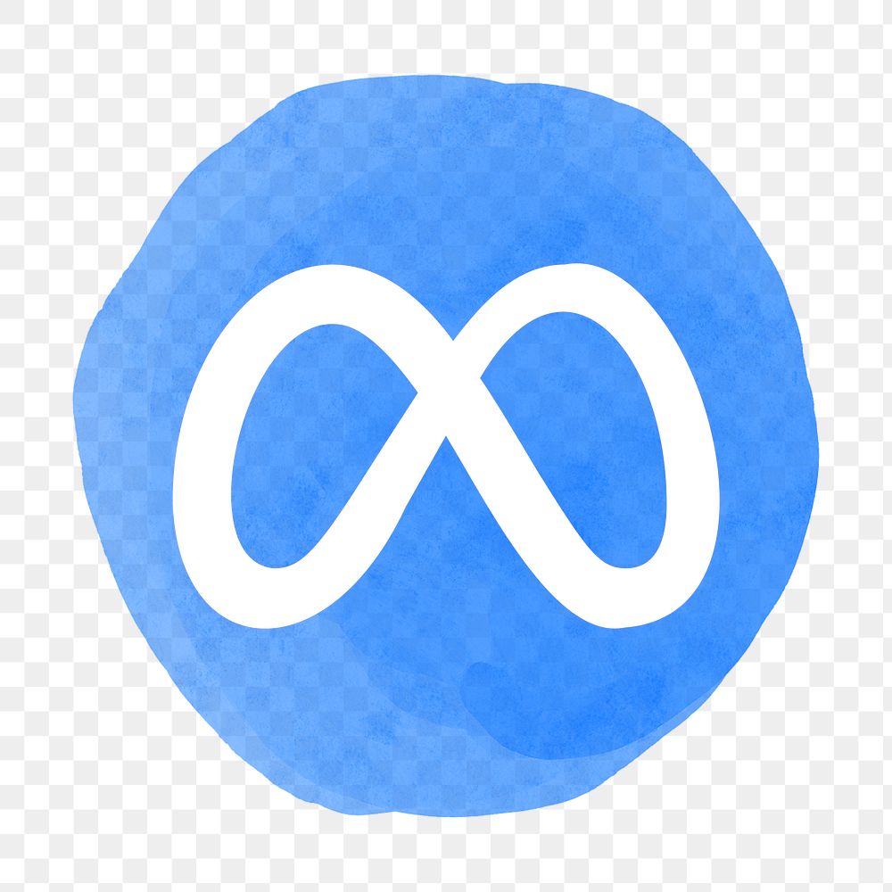 Meta app icon png in watercolor. | Free Icons Sticker - rawpixel