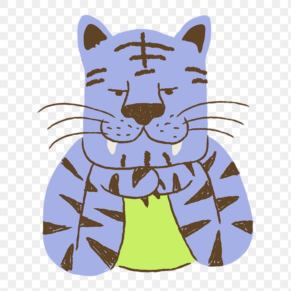 Funky tiger png, animal doodle | Free PNG Sticker - rawpixel