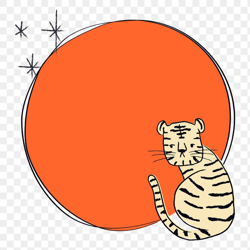 Tiger circle png frame sticker, | Free PNG Sticker - rawpixel