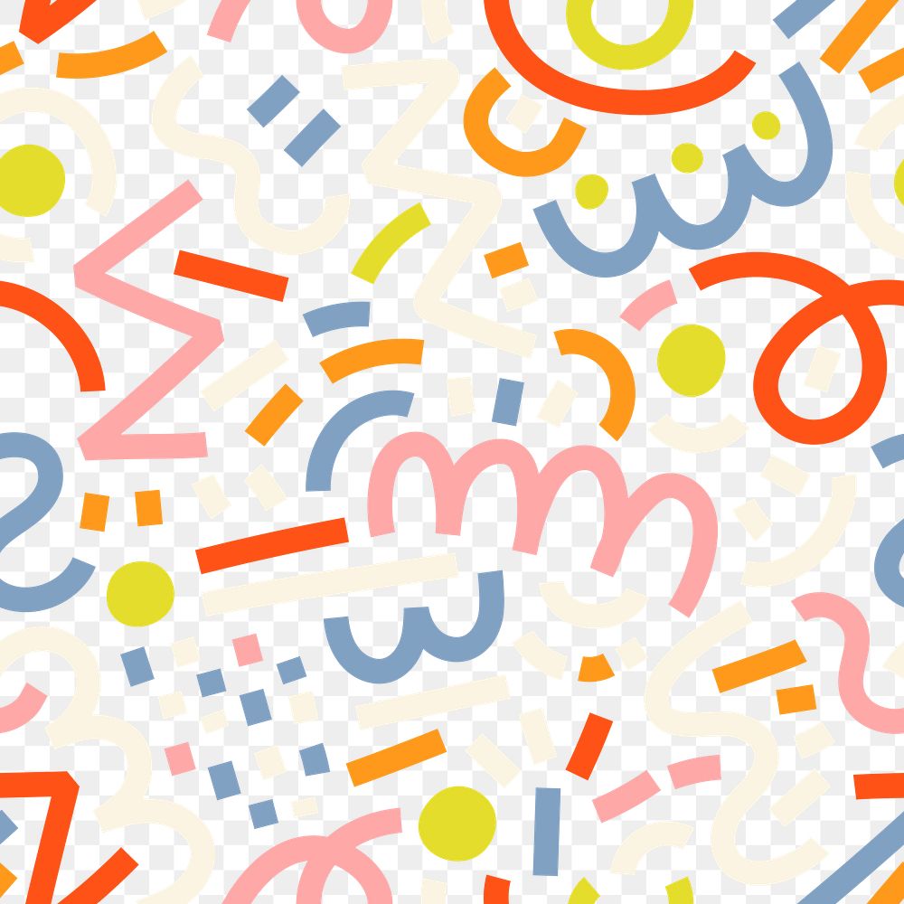 Memphis png 90’s seamless pattern, | Premium PNG - rawpixel