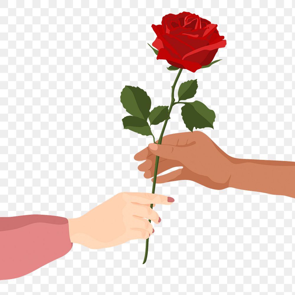Hand giving rose png clipart, | Premium PNG - rawpixel