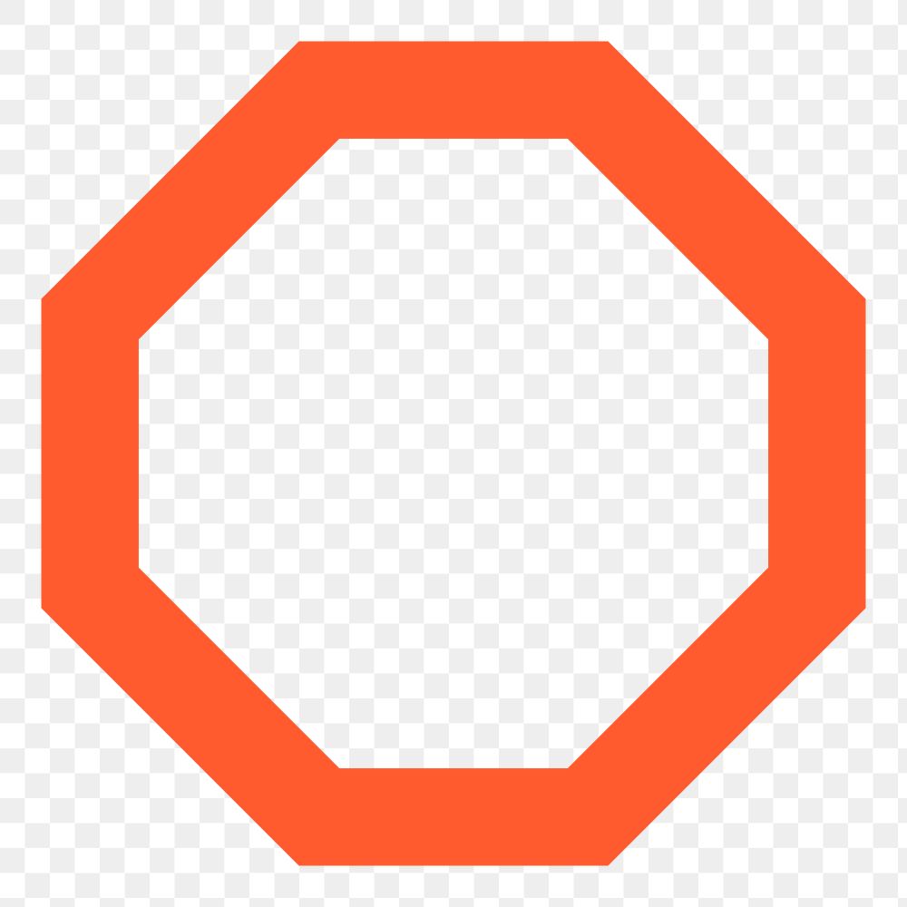 Orange octagon png sticker, outline | Free PNG - rawpixel