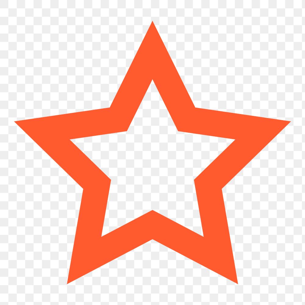 Orange star png sticker, outline | Free PNG - rawpixel