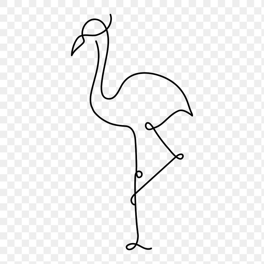 Flamingo png logo element, line | Premium PNG Sticker - rawpixel