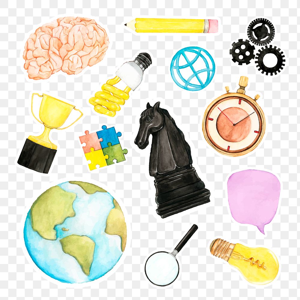 Hand drawn strategy sticker set | Premium PNG - rawpixel