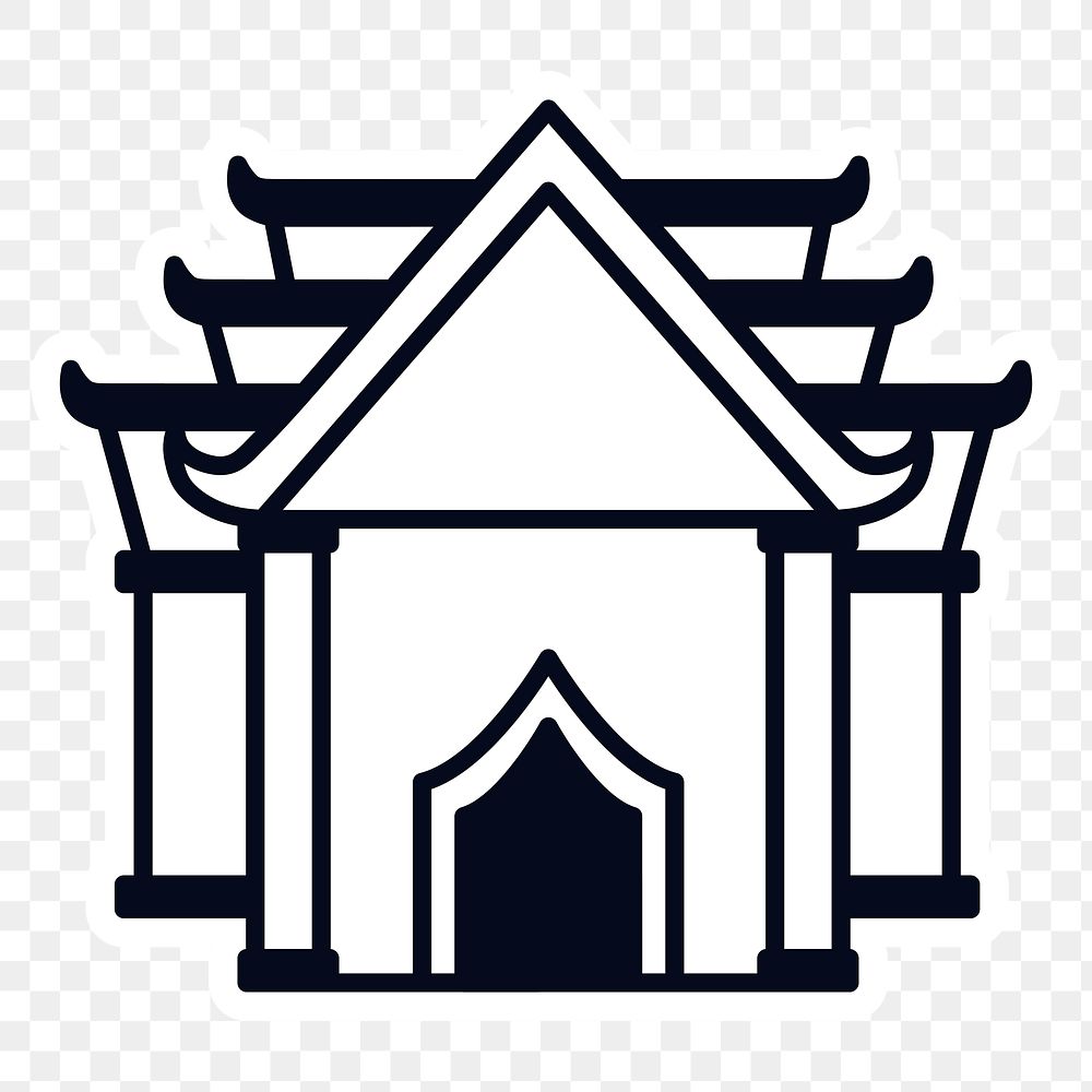 Buddhist temple sticker design element | Free PNG Sticker - rawpixel