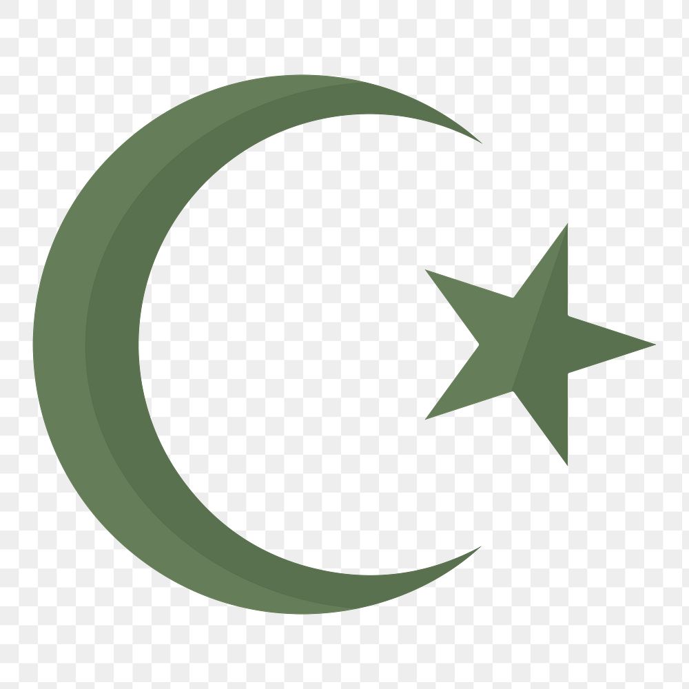 Islamic crescent moon and star | Free PNG Sticker - rawpixel