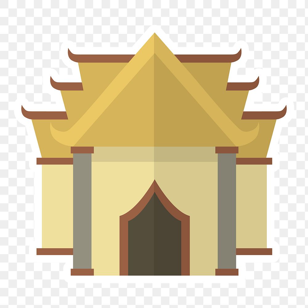 Buddhist temple sticker design element | Free PNG Sticker - rawpixel