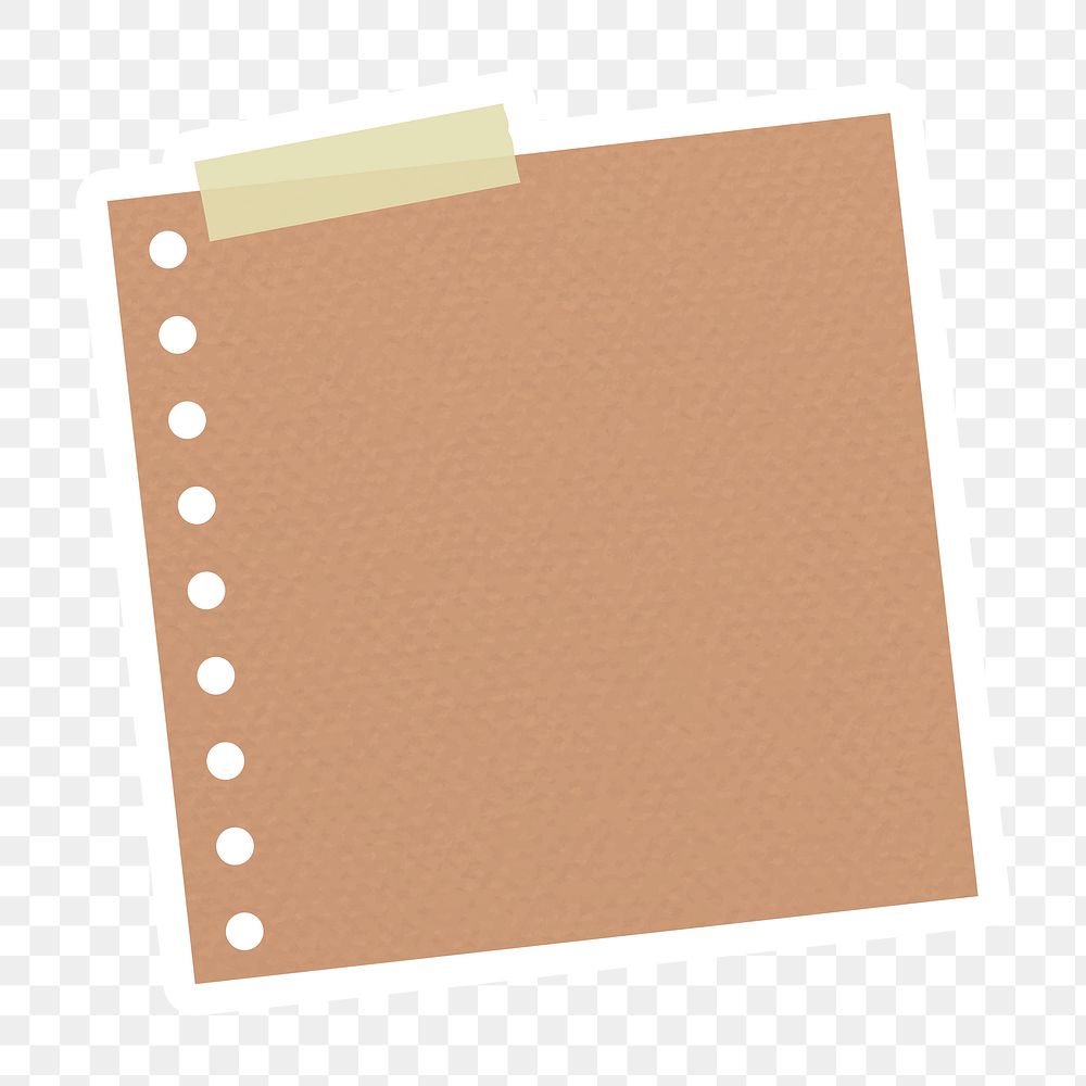 Brown Hole Punched Notepaper Journal | Premium Png Sticker - Rawpixel
