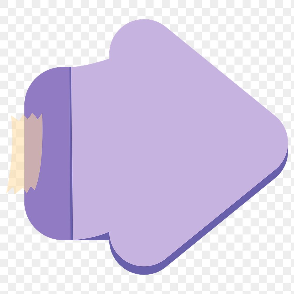 Purple arrow shaped reminder note | Premium PNG Sticker - rawpixel