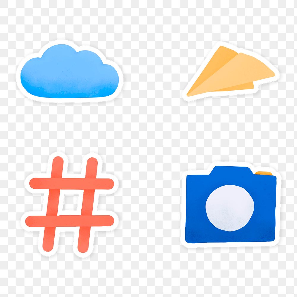 Social media template collection transparent | Free PNG Sticker - rawpixel