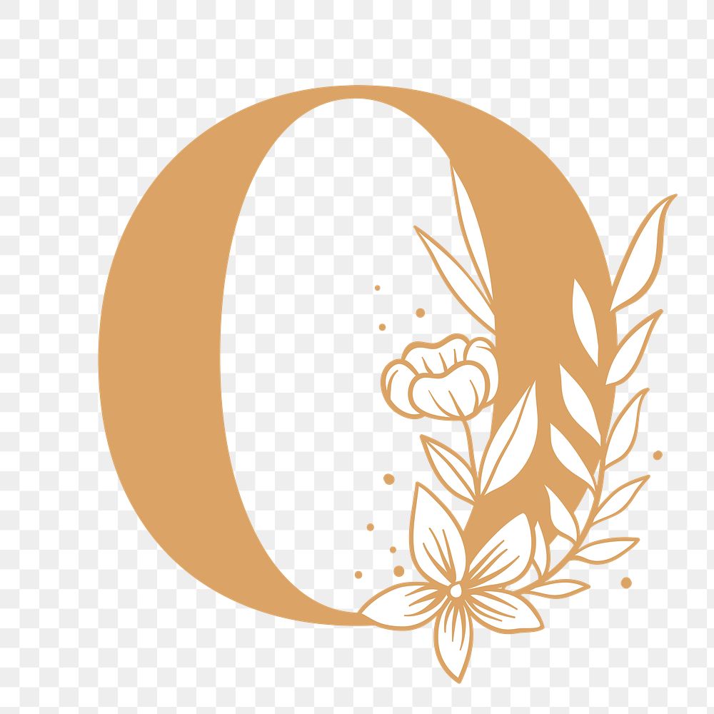 Letter O floral font typography | Free PNG Sticker - rawpixel