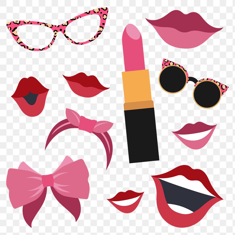 Girly stickers collection transparent png | Free PNG - rawpixel