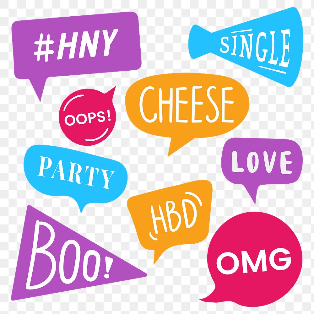 Party photo booth stickers png | Free stock illustration | High ...